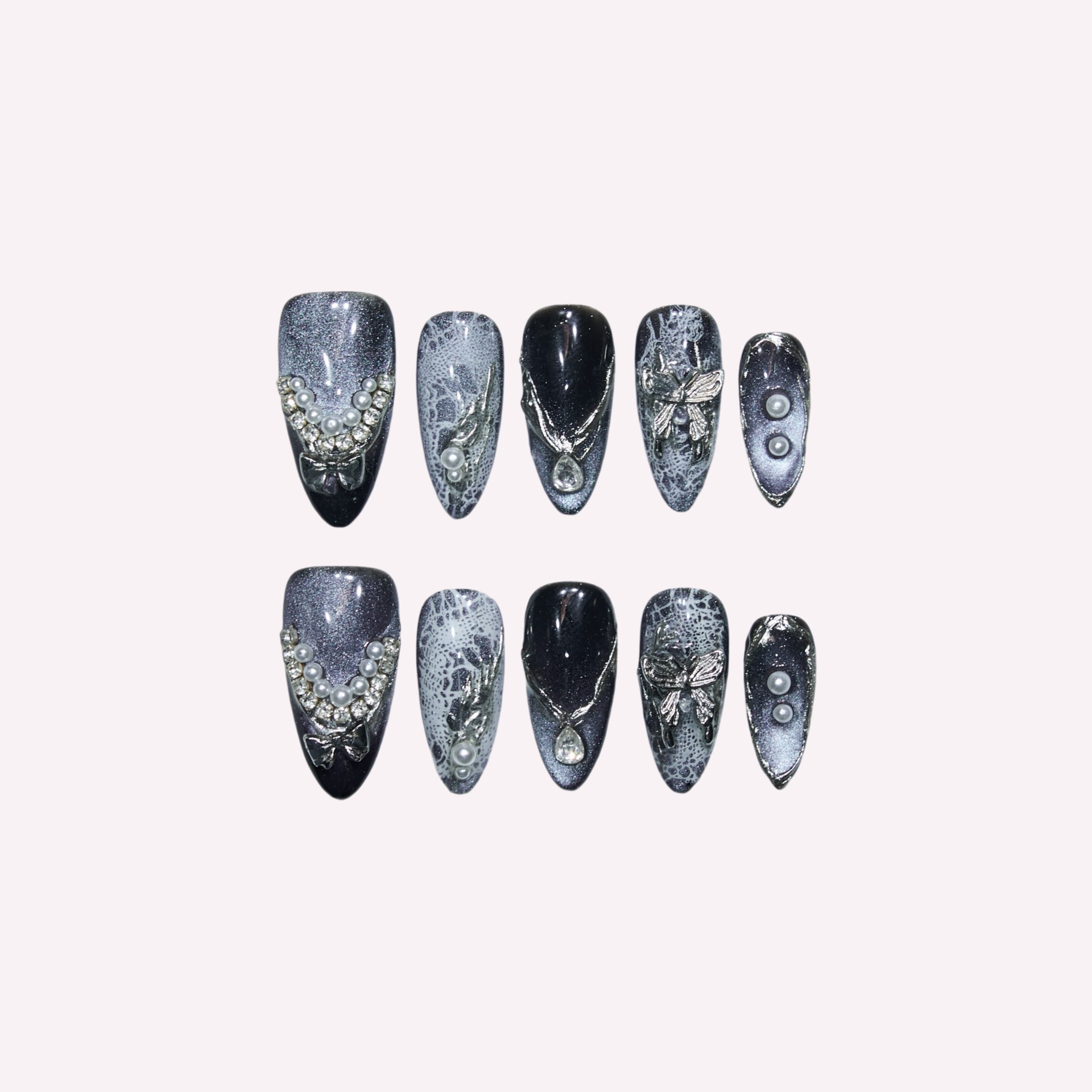 Pearl String | Press-On Nails | Handmade Nail Set – Poorguyshop – Poor ...
